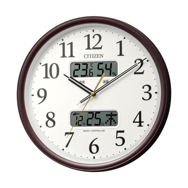 【発売日：2024年05月24日】■スッキリとした細身の枠に、文字板を広くとり見やすさを考慮した温湿度計付き電波掛け時計