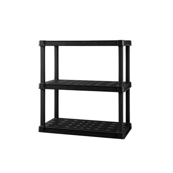 ■プラスチック製だからサビる心配がなく、屋外や湿気の多い場所での使用におすすめ。■棚板のフチに穴が開いているので、フックや小物を引っ掛けることもできて便利。■掃除の際やレイアウトを変えたいときも、軽いから移動がラクラク