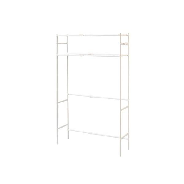 ■組み立て簡単、スペースに合わせて横幅を調整できる便利なランドリーラック。■ネジ一切不要!部品点数はたったの7種類だけで、圧倒的に組み立てやすい。■洗濯機を設置したままでも簡単に取り付けできる。■小物が掛けられる便利なフックパー2個付。