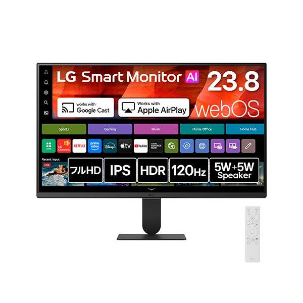 【発売日：2026年05月14日】webOS搭載 23.8インチ フルHD IPS Smart Monitor AI スマートモニター