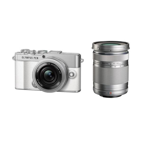 【発売日：2022年12月31日】■シンプルで上質 なデザインのミラーレス一眼カメラ「OLYMPUS PEN E-P7」に、薄型標準ズームレンズ「M.ZUIKO DIGITAL ED 14-42mm F3.5-5.6 EZ」と望遠ズームレン...