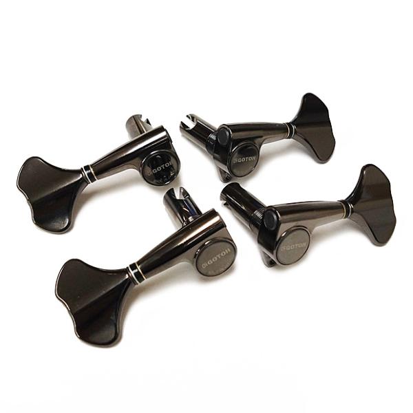 【信頼のゴトーペグ】ベース用ペグ4弦用セット。コンパクトな筐体のロトマチックタイプで14mmのナット締めです。右2：左2の両側タイプのベースペグ。・ギア比/1：20・カラー/コスモブラック・付属品/ナット、ワッシャー、木ネジ【ご注意】お取付...