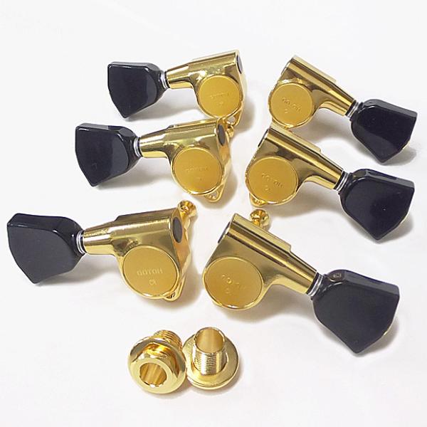 【信頼のゴトーペグ】安定したチューニングと耐久性で、日本はもとより世界のギターブランドで採用される信頼のブランドです。SG301はレスポールやアコギに使用されるギターペグです。右側3個、左側3個の6個セット。ギア比　1:18カラー　ゴールド...