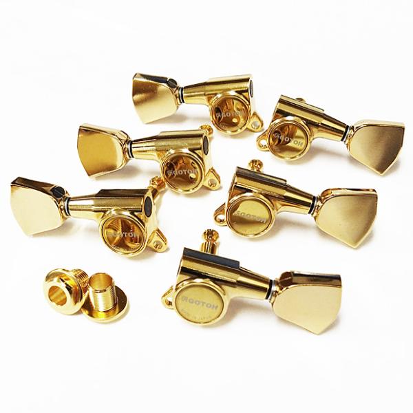 【信頼のゴトーペグ】安定したチューニングと耐久性で、日本はもとより世界のギターブランドで採用される信頼のブランドです。SG381はレスポールやアコギに使用されるギターペグです。右側3個、左側3個の6個セット。ギア比　1:16カラー　ゴールド...