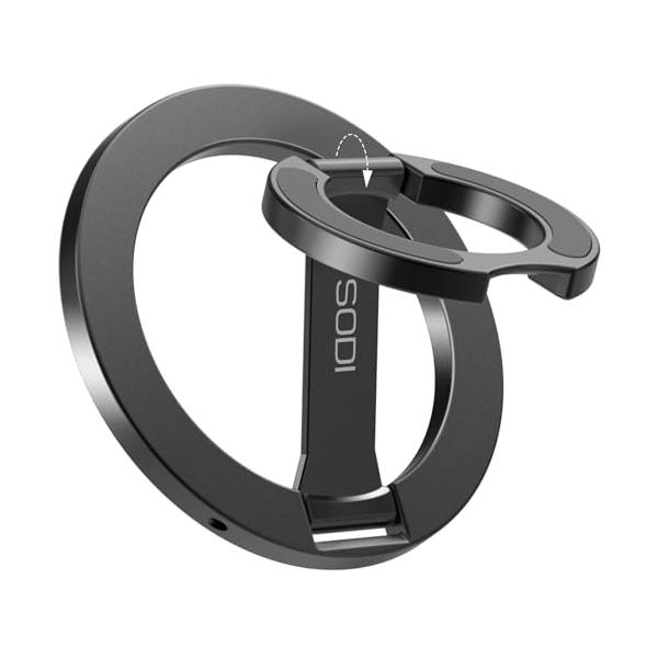 ブラック/-/ST04・Color:ブラック・「二重リング・両面マグネット式」本製品は大小ダブルリングの磁気吸着デザインを採用しており、大リングも小リングも超強力磁石を搭載しているため、磁気物（冷蔵庫、ジム設備、作業台）に近づけるだけで瞬時...