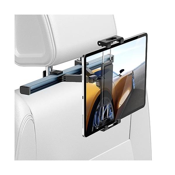 【安定した三角構造】Ulanziタブレットホルダーは三角構造の伸縮アームを採用しており、安定性をアップするだけでなく、前後左右にさまざまな角度で無段階調整が可能です。また、使用しない時、後ろに押すだけで簡単に収納でき、車の場所を取らない。車...