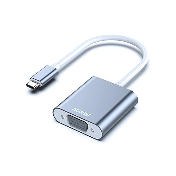 楕円形のシェル・USB C - VGAアダプター (オーバルケース) 1個 000165grey・・Size:1個Style:楕円形のシェル・コンパクト設計-コンパクト設計のポータブルBenfei USB-C-VGAアダプターは、コンピュー...