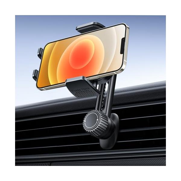 ブラック/-/RH22・Color:ブラック・2025革新的なスライドレール装置・2x360°回転全方位自由調整可能&amp;邪魔せずこのスマホホルダー 車は、二重の360度調整可能なアップグレードされています。360度回転可能なボールジョ...