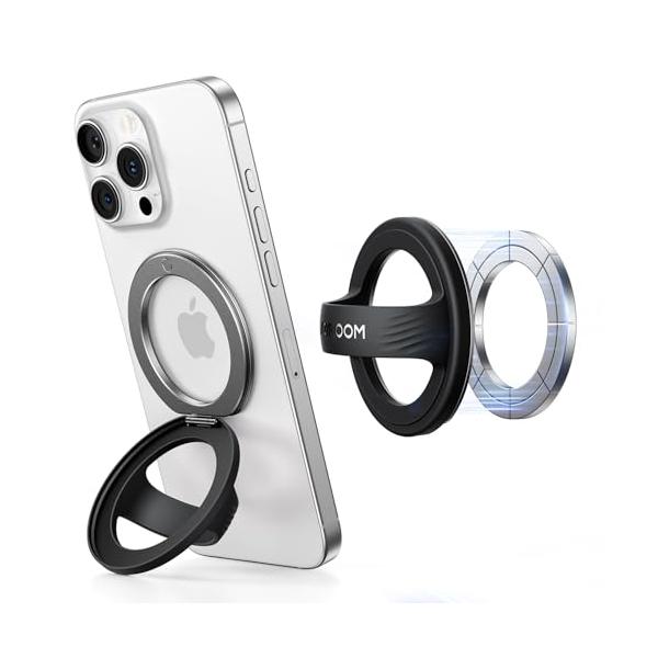 ブラック/-/ブラック・Model:ブラック・【柔らかいシリコン素材＆おしゃれなデザイン】 このスマホリンクは、肌触りのよい高級シリコン素材を使用し、縁部分は滑らかで快適、厚みを増したシリコンで耐久性も抜群！指先で楽しむ繊細なアクセサリーと...