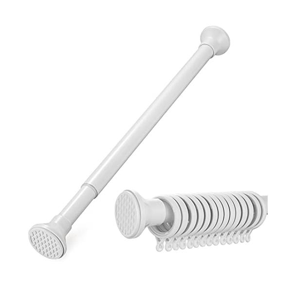 ・ホワイト 幅：110-200CM ホワイト 18カーテンリング ・・Size:幅：110-200CM ホワイト 18カーテンリング・◆つっぱり式なのでお部屋を傷つけない。賃貸住宅にも使えて、女性でも簡単に設置が出来るカーテンレールです シ...