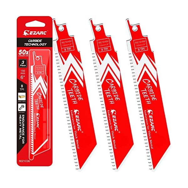 industrial・レッド 150mm 8021C06・・Size:150mm・【超硬刃技術】バイメタルブレードの最大50倍の長寿命！・【重金属対応】 1インチあたり8の歯の設計により、解体作業であらゆる種類の金属を切断するのに理想的であ...