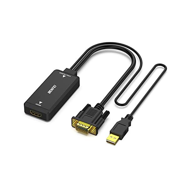 VGAソースからHDMIモニター。・ブラック 1pack 000210black・・Size:1packStyle:VGAソースからHDMIモニター。・コンパクトなデザイン-コンパクトに設計されたポータブルBenfeiVGA-HDMIアダプ...