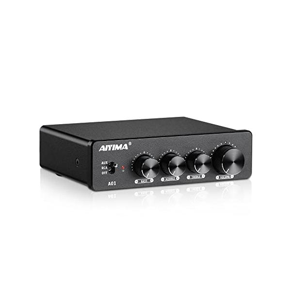 ブラック/-/A01・Model:A01・1.AIYIMA A01は、2.0/2.1chのベーシックなアンプです。 本製品は、TPA3116*2+NE5532*3チップを使用し、シンプルな入力と洗練されたデザインのデスクトップ型ミニアンプで...