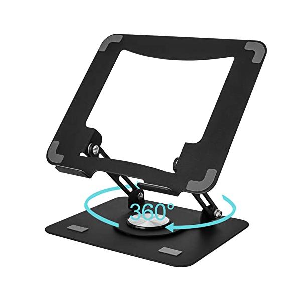 回転ブラック/-/PCZJ001・Color:ブラック・【360°回転・安定感抜群】ノートパソコンスタンドの台座は360°回転でき、回転抵抗が絶妙で、軽く押すだけで回転角度がつきます、動かさずに画面を共有できるのでとても便利です。摩擦に強く...