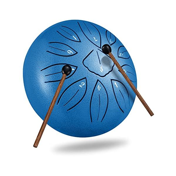 海のさざなみ/-/-・Color:海のさざなみ・??【プレミアム品質の素材で作られています】スチール合金で作られたこのタンドラムは、専門家によって手作りされ、変色や摩耗を防ぐためにスプレー塗料でコーティングされています。・??【より広い11...