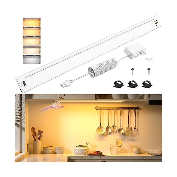 モダンホワイト/60CM/CS4-60-JP・Color:ホワイト・パッケージ個数:1・【明るい・多機能LEDキッチンライト】長さ60cm、112個の高輝度LEDを搭載し、1400ルーメンの明るさを実現。センサースイッチタイプ、調光調色可能...