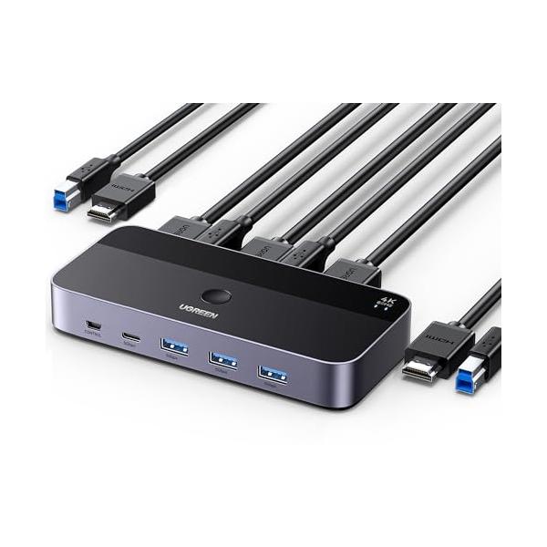 ・  15707・2入力1出力 USB3.0 HDMI KVM切替器：このHDMI KVM切り替え機は、2台のパソコンを1台のHDMIディスプレイと1本のUSB-C機器＆1組のマウス・キーボード、プリンターなどのUSB機器を共有できます。そ...