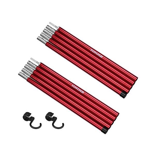 ・5本連結 / レッド  ・・Color:5本連結 / レッド・直径は19mm、材質はアルミニウム合金です。サイズ ：約(径)19mm×高さ192cm（38.5ｃｍ*5節）x1本；2本セット；収納サイズ ：44cm*13cm；アルミの厚さ：...