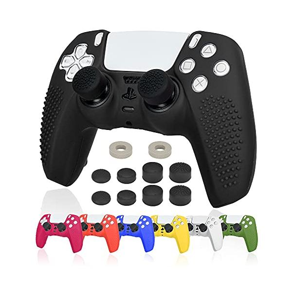 ・ブラック色  ・・Color:ブラック色・【 プレイステーション5コントローラー対応 カバー】：Playstation5 DualSense に対応しているコントローラーシリコン保護カバーです。シリコン素材になるのでキズ・汚れからしっかり...