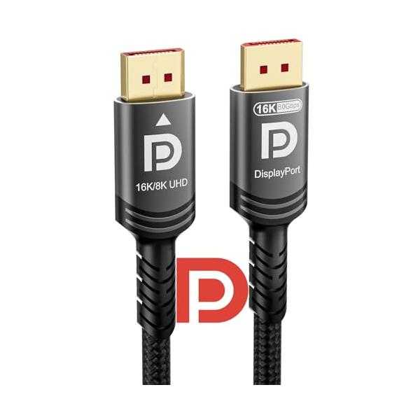 スペースグレー (Space Gray)/10 FT/3 M/10FT・Size:10 FT/3 M・【認定DisplayPortケーブル】Ubluker DisplayPortケーブルコンプライアンステストが完了し、製品はコンプライアンス...