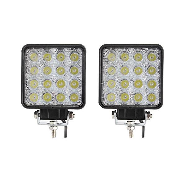 2個セット・ブラック 48W 广角 2個セット 48w・・Size:48W 角 2個セット・LED POWER：48W（16個* 3WハイパワーLED）改善版・超高輝度CREE製LEDチップ採用 セット内容：ランプ×2個、取り付けネジ×2式...