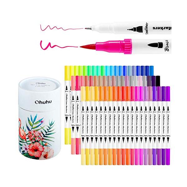 JPセット・60色セット  ・＜楽しく使える60色の水彩ペンセット＞：乾燥が早く、手が汚れません。発色が鮮やかでインキの量が多く、芸術的な方、DIY好きな方必見の、新発想アイテムです。ペン先がつぶれにくく、長く使えるツインマーカーです。・＜...