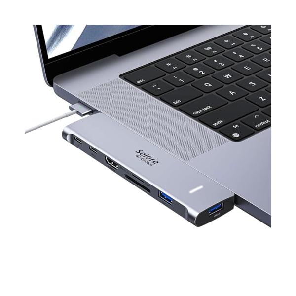 7-in-2/7-in-2 (Thunderbolt 3＋HDMI＋3USB-A＋1USB-C＋SD/TF)/SEMUC2206・Color:7-in-2・【macbook air ハブ 7in2　MagSafe 3ポートに干渉しない】この...