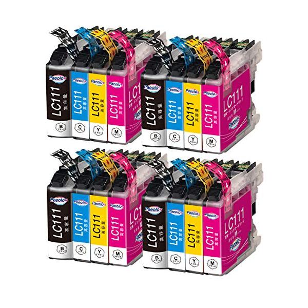 ・4色セット  LC111-16P・★【セット内容】互換インクカートリッジLC111-4PK（4BK+4C+4M+4Y）16本セット。個別包装で長期保存に適しています。インク漏れや破損などの不具合を最小限に抑えます。・★【適用機種】Brot...