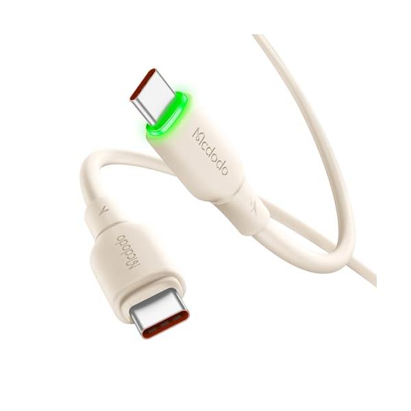 ・ベージュ  ・・Color:ベージュ・【もちもちで肌にやさしいCtoC急速充電ケーブル、結びにくい】：PD 65W急速充電 真の液体シリコンケーブル USB-C to USB-Cケーブル。瞬間的に元の状態に戻り、絡まりたりしにくいです。こ...