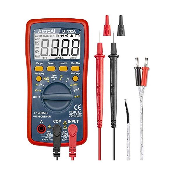 耐久性・レッド M ?132A・AstroAI 4000カウントテスターはAC/DC電圧、AC/DC電流、抵抗、連続、静電容量、周波数、温度の幅広いテストができるオートレンジテスターです。ダイオードのテスト。・プロフェッショナルレベルの機能...