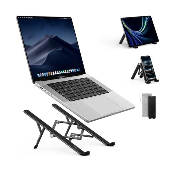 ブラック/-/ST03・Color:ブラック・【超軽量・極コンパクト】このPCスタンドは、大人気製品「SODI-314」をベースに開発した、総合的なノートパソコンスタンドです。折りたたんだ時の全体サイズは14.1×4.5×2cmで、スマート...