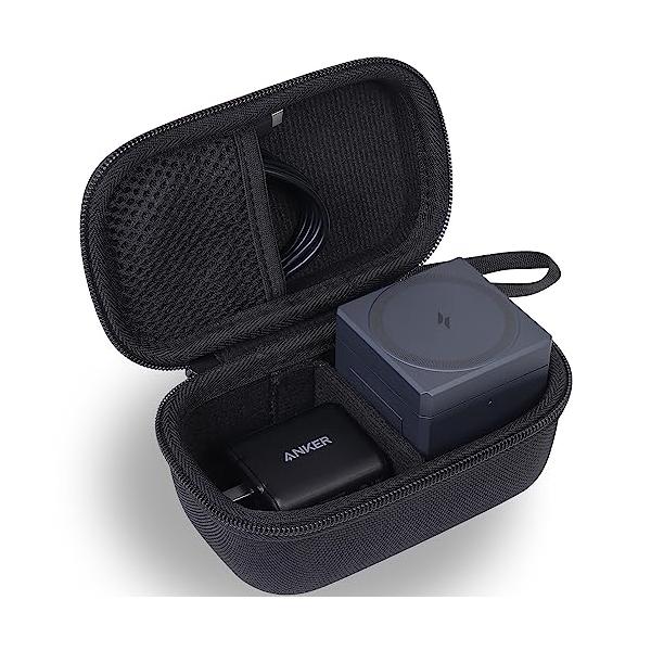 ・ブラック  ・【完璧にフィット】co2CREA収納ケースは、Anker 3-in-1 Cube with MagSafeのために特別に設計されており、アンカー Anker 3-in-1 Cube with MagSafe、?USBケーブル...