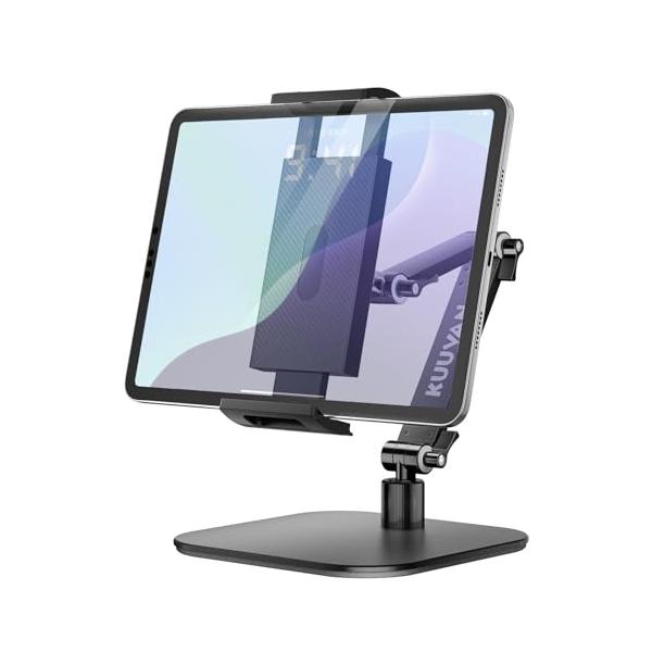 ブラック/-/KVZJ-08B・Color:ブラック・【合金製・安定性抜群】KUUVANスタンドは高品質なアルミ合金と炭素鋼を使用し、精密加工と丁寧な仕上げで高級感を実現。2段アームと3軸構造により、角度や高さを自由に調整できます。ノブネジ...