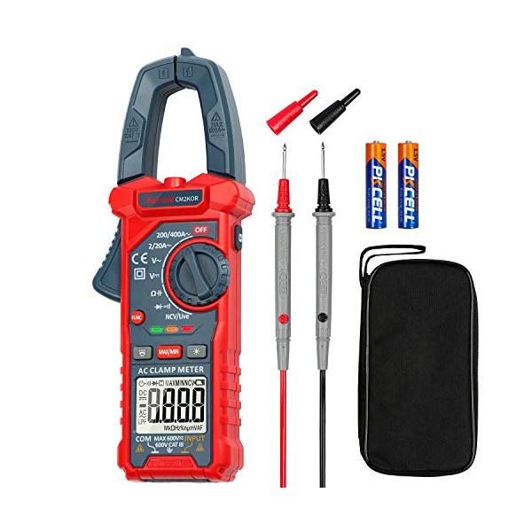 多機能・赤  ・【一握りで測れる】 AstroAI クランプメーターはAC電流、AC/DC電圧、抵抗、導通テスト、ダイオード、静電容量の測定などに対応しております。特にAC電流に対しクランプを開いて測定可能な対象に付けるだけで測定できます。...