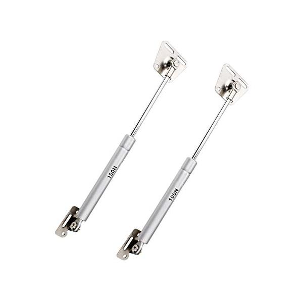 ・2本セット  ・・Color:2本セット・素材：サテンニッケルの亜鉛合金; 力: 100N/10KG;・パッケージ内容：2x ガスリフト、いくつかのインストールパーツ・サポートは最大100度の角度で蓋を開きます・ガス封入式採用ガス圧を活用...