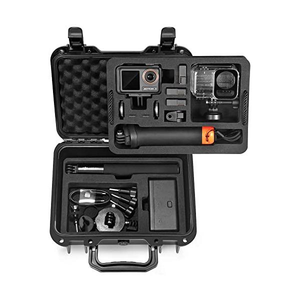 Osmo Action 4 防水ケース・ブラック  LK406・【カスタムデザイン】このLekufee 防水ハードケース 、DJI Osmo Action 4、Osmo Action 3 アドベンチャーコンボ /Osmo Action 3 ...