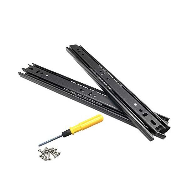 350MM・・Style:350MM・材質:スチール(陽極酸化処理)・完全な拡張ボール伸縮式スライドレール、サイドマウントデザイン。・耐荷重:35kg(左右ペア)・ソリッドボールベアリングのデザインで、引き出しを開ける時静かで摩擦がないです。