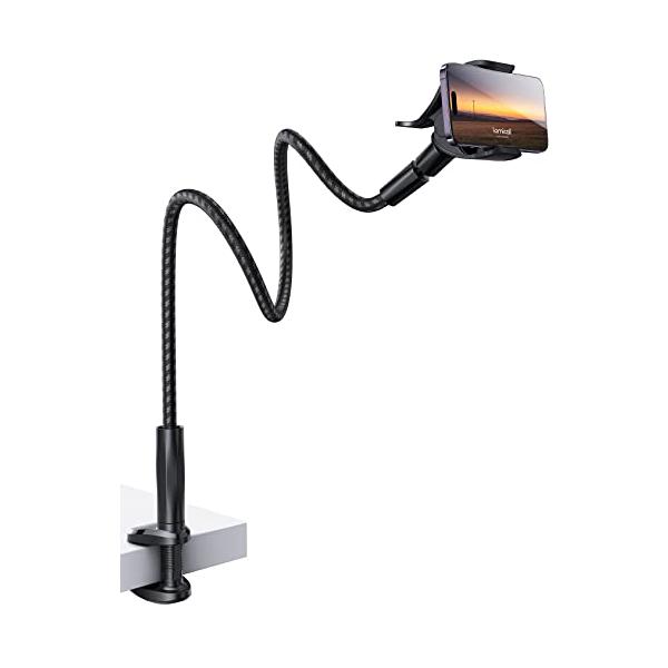 回転・ブラック 黒 GP05-JP-B2・・Color:ブラック・【業界初・ナイロン編み・革新的なアーム】第１世代製品のユーザーからのフィードバックにより、新しい第4世代ナイロン編み製スマホアームスタンドを発売しました。100cmに延長され...