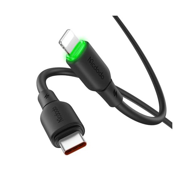 ・ブラック  ・・Color:ブラック・【もちもちで肌にやさしいCtoL急速充電ケーブル、結びにくい】：PD 36W急速充電 真の液体シリコンケーブル USB-C to ライトニングケーブル。瞬間的に元の状態に戻り、絡まりたりしにくいです。...