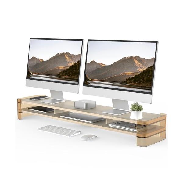 ・オーク  ・・Color:オーク・【アクリルの脚・浮いている空間】モニタースタンドの脚は、透明なアクリル板を採用しており、解放感があります。さらに、デスクトップに浮いているような感覚を与えます。特に夜にはLEDライトと組み合わせると、爽や...