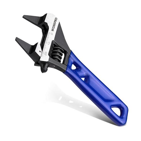 ブルー/先端薄型/W072070JP・Size:先端薄型・パッケージ個数:1・【超薄型先端 薄型ナットに最適】超薄型先端で、2mmの隙間にもぴったりフィット。従来のモンキーレンチでは困難な薄型ナットの取り付けも楽々対応。・【便利な目盛り付】...