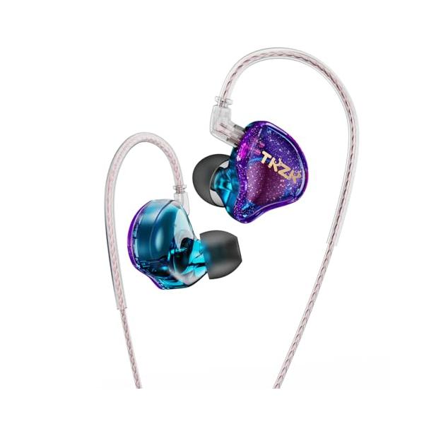 TK01・パープル/マイクなし/TKZK TK01・Size:マイクなしColor:TK01・パープル・【臨場感あふれるサウンド&amp;Hi-Fi音質】TKZK TK01イヤモニには10mmのダイナミックドライバが搭載されており、力強いサ...