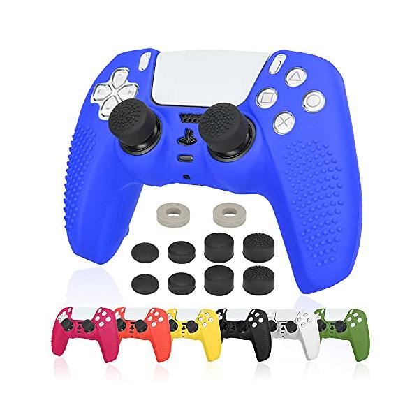 ・ブルー  ・・Color:ブルー・【 プレイステーション5コントローラー対応 カバー】：Playstation5 DualSense に対応しているコントローラーシリコン保護カバーです。シリコン素材になるのでキズ・汚れからしっかり保護でき...