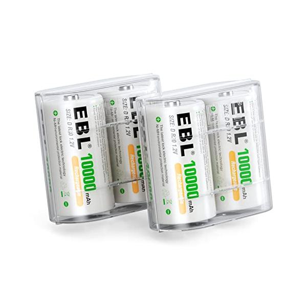 ・ 単一電池×4個 EB-81412JP・・Size:単一電池×4個・・ 【仕様】電圧：1.2V　容量：10000mAh 単1型4本セット ケース2個付き・・ 【長持ち・優品】 10000mAh大容量電池で超長寿命があります。 高容量なので...