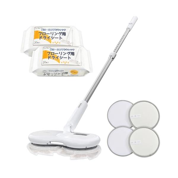 ホワイト/Medium/G-17・【使い捨てシート＋自動回転の新発想】回転式の電動モップを毎分200回の高速回転させることで市販のフロアワイパーにはない強い汚れ落ちを実現できます。電動だから手で拭くよりも汚れが早く落ちてキレイ。・【軽量化の...