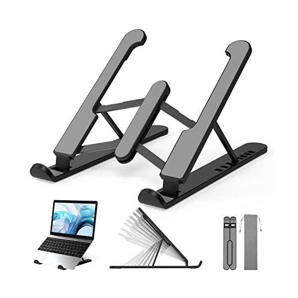 ブラック/-/Lamiishop・Color:ブラック・【2025最新・8段階角度調整可能PCスタンド】お客様の「あと2段階低い角度があればよかった」というご要望にお応えして、8段階の角度調整が可能なノートパソコンスタンドを発売しました！こ...
