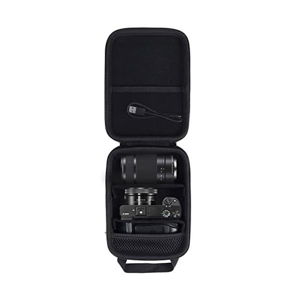 Modern・Black Medium AASN021122・特別な保護トラベル収納ケース-Aenllosi 互換品 ソニー Sony ミラーレス一眼 α6000/α6100/α6300/α6400/α6500 保護トラベル収納ボックス E...