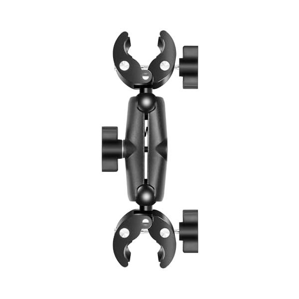 ダブルヘッド黒1/中くらい1/WBTD849・Size:中くらい1・1. 強固なダブルクランプ設計 &amp; 高品質素材 高品質ABS樹脂とアルミ合金を採用した二重クランプが、1.5〜4cmの様々な太さのハンドルやパイプにがっちり固定。バ...