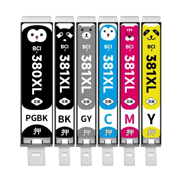互換インク・6色マルチパック  YC-3801XL-6P・・Color:6色マルチパック・[パッケージ内容] BCI-380XL(PGBK)+BCI-381XL(BK/C/M/Y/GY) 各1本 個別包装 全6本 取扱説明書1枚・[対応機種...