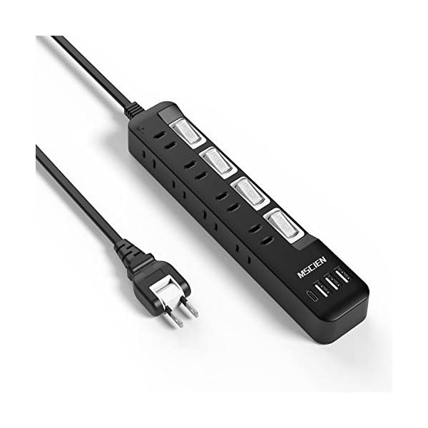 -/2M/YP16BK-2M・Size:2M・【一台12役・USB付き・延長コード】1つのUSB-Cポート、3つのUSB-Aポートと8つのAC差込口を搭載したマルチタップです。延長コードを採用し、コンセントから離れた場所で使えます。延長コー...